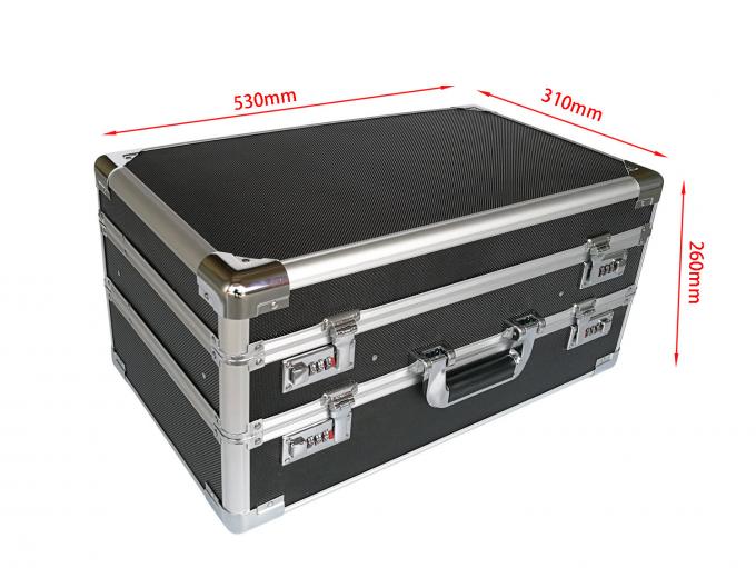 Double Opened Aluminum Hard Case With Black Diamond Panel