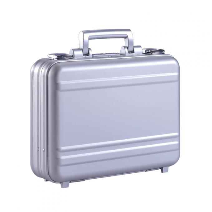 MS-M-01 S Silver Aluminum Molded Briefcase Aluminum Attache Carrying Case