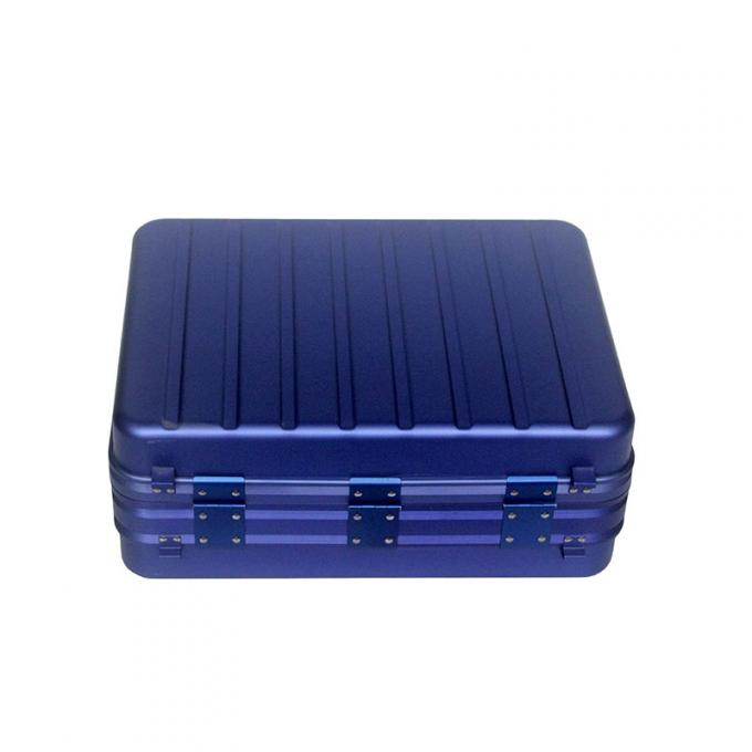 100% Pure Aluminum Hard Case Blue Aluminum Molded Carrying Box