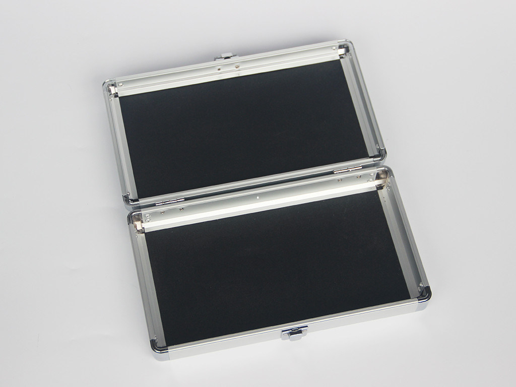 Silver Small Aluminum Hard Case With 180 Degree Open Easy Transport