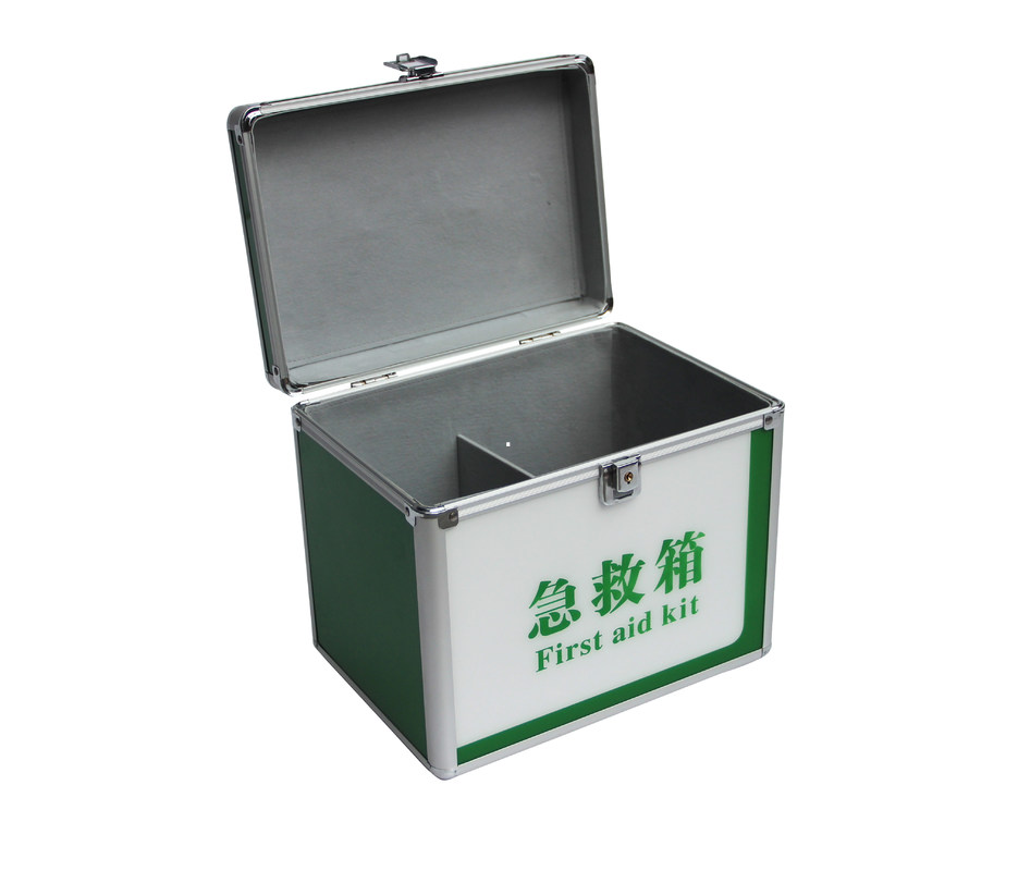 Acrylic Doctor First Aid Case Green Aluminum Medicine Carry Case With ...