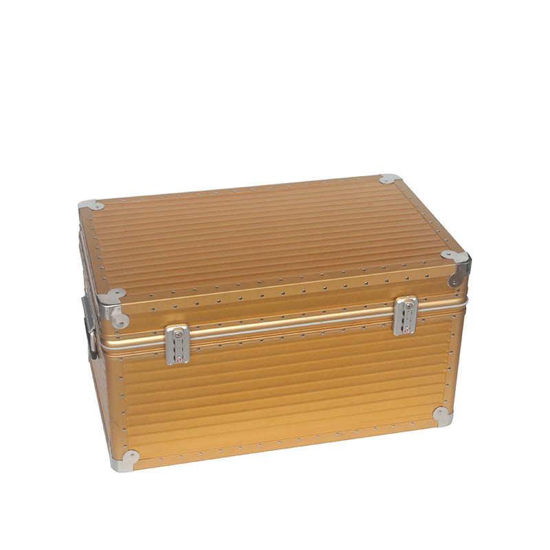 Large Golden Aluminium Flight Case With Big Handle For Army
