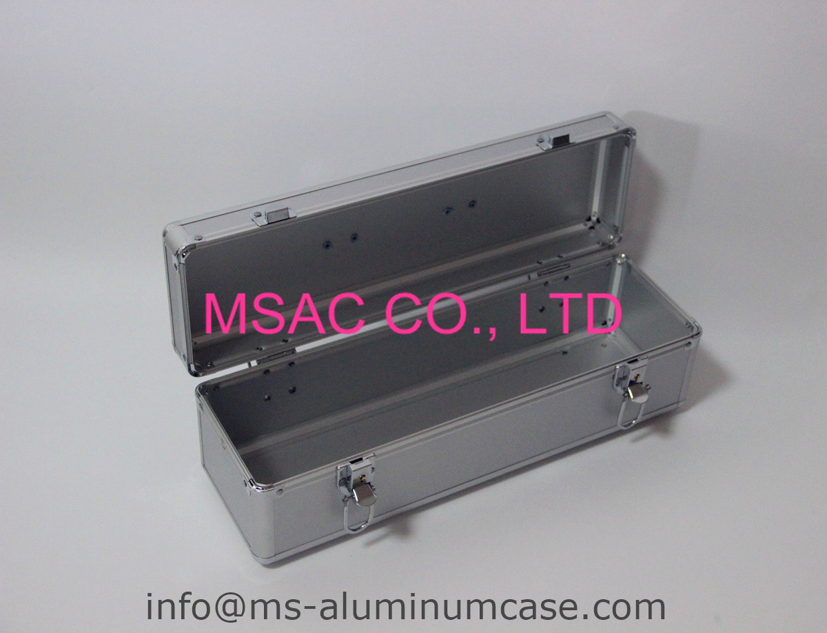 Silver Empty Aluminum Equipment Cases , Custom Aluminium Tool Case