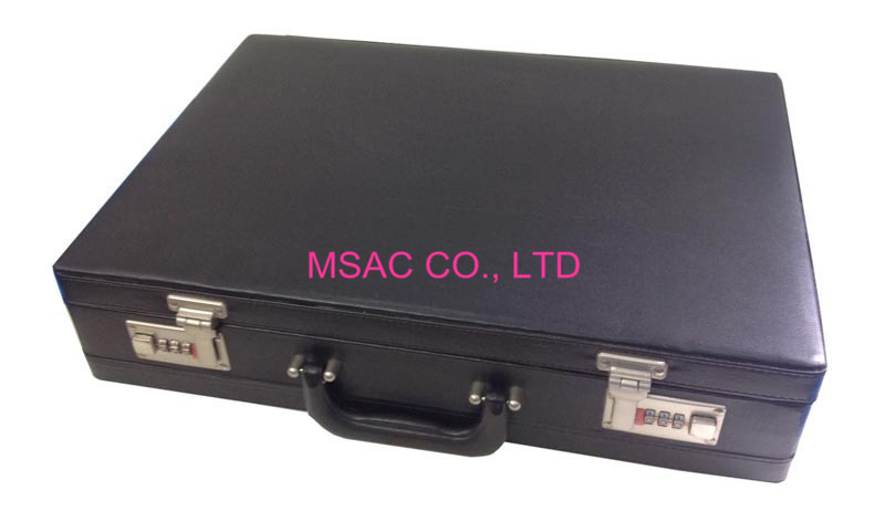 Aluminum Leather Attache Case , Aluminium Laptop Briefcase With Lock