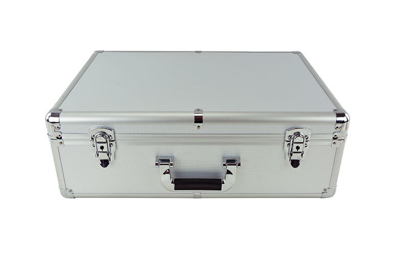 Silver Aluminum Hard Cases Box Tool Carrying Cases With White Die Cut Foam