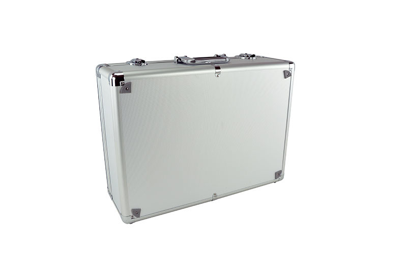 Silver Aluminum Hard Cases Box Tool Carrying Cases With White Die Cut Foam